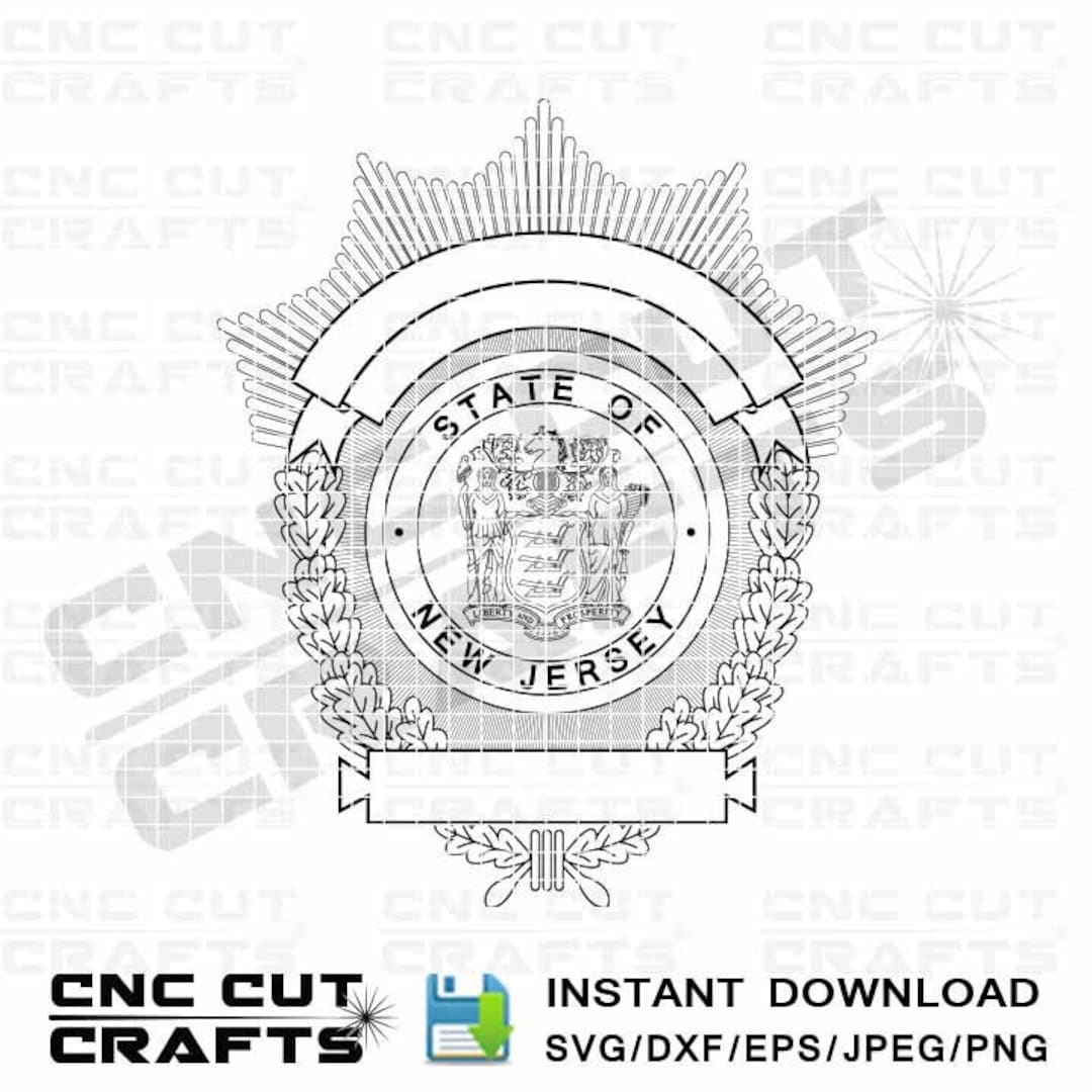 New Jersey State Police Svg Badge Logo Monogram Emblem Editable Blank ...