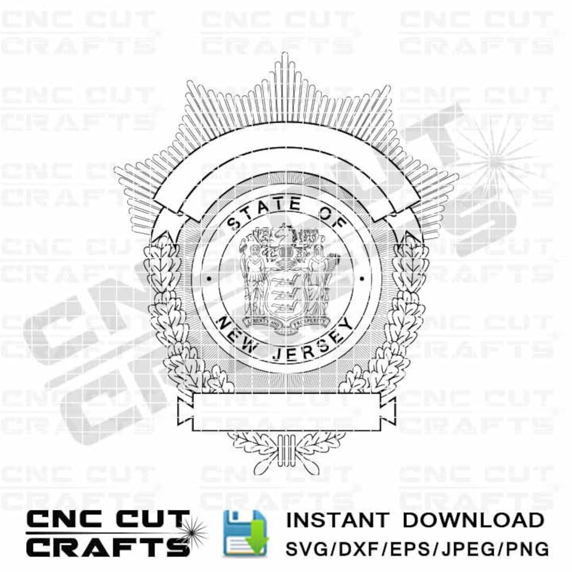 New Jersey State Police Svg Badge Logo Monogram Emblem Editable Blank ...