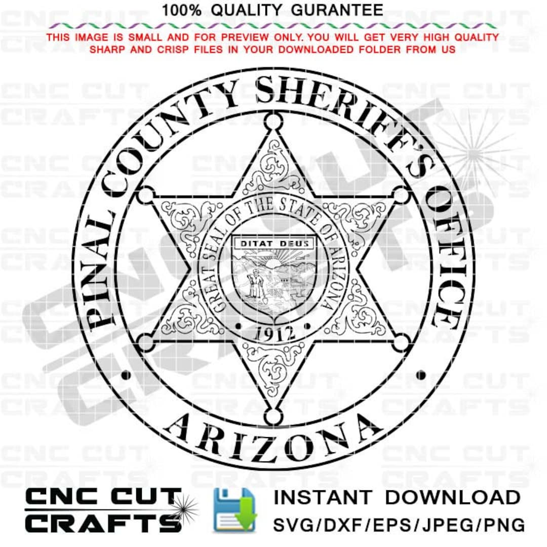 Pinal County Sheriff Office Vector Badge Svg Sheriff Star Line Art Cnc ...