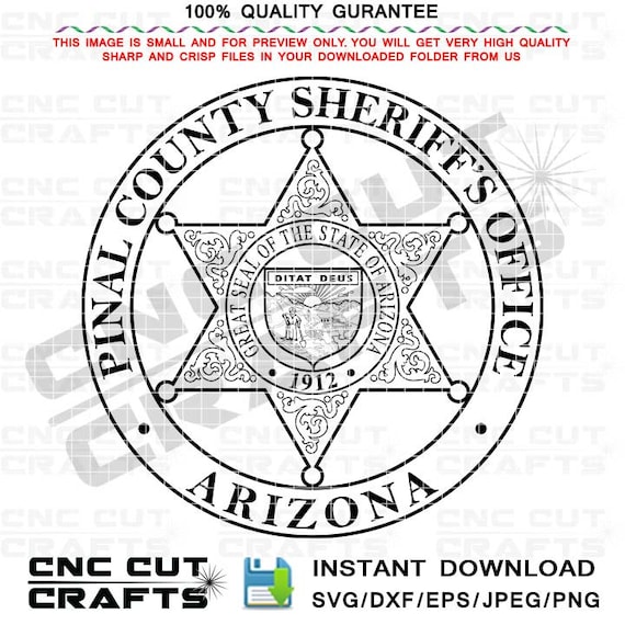 Pinal County Sheriff Office Vector Badge Svg Sheriff Star Line - Etsy