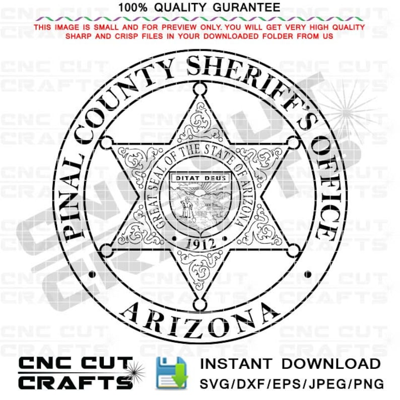 Pinal County Sheriff Office Vector Badge Svg Sheriff Star Line Art Cnc ...