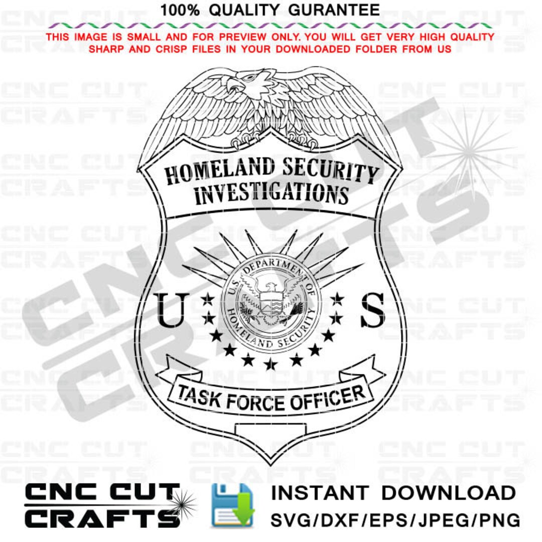 Homeland Security Investigation Task Force Officer Svg Badge Vector ...