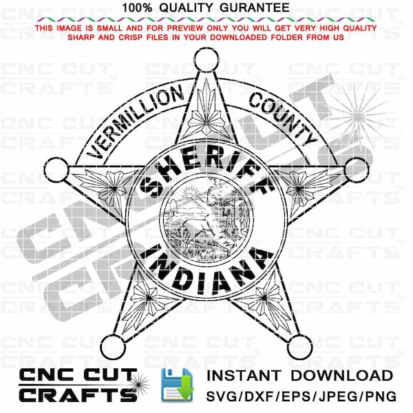 Indiana sheriff badge svg - Etsy.de