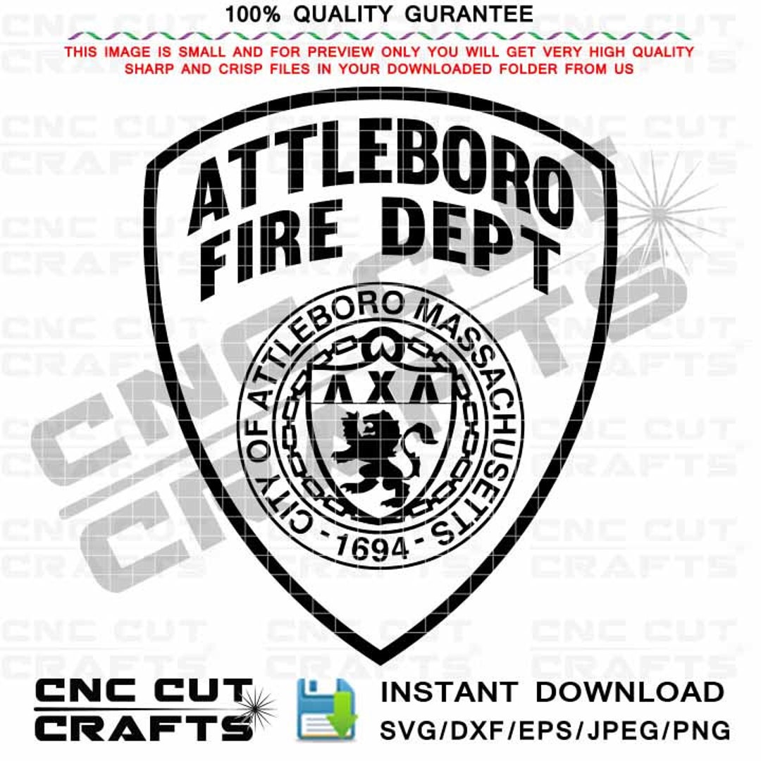Attleboro Fire Dept Svg Shoulder Patch Svg Badge Black White Vector ...