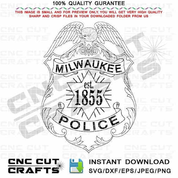 Milwaukee Police Badge Vector SVG DXF Cnc Cut Cricut Svg | Etsy