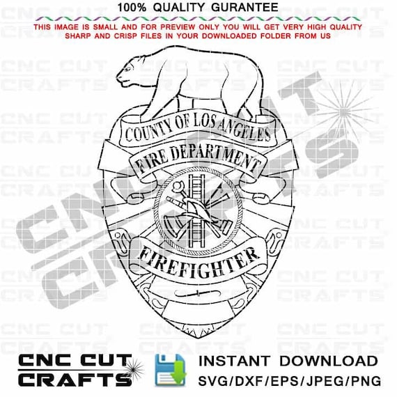 LAFD Firefighter Svg Vector Badge Patch Logo County of Los - Etsy