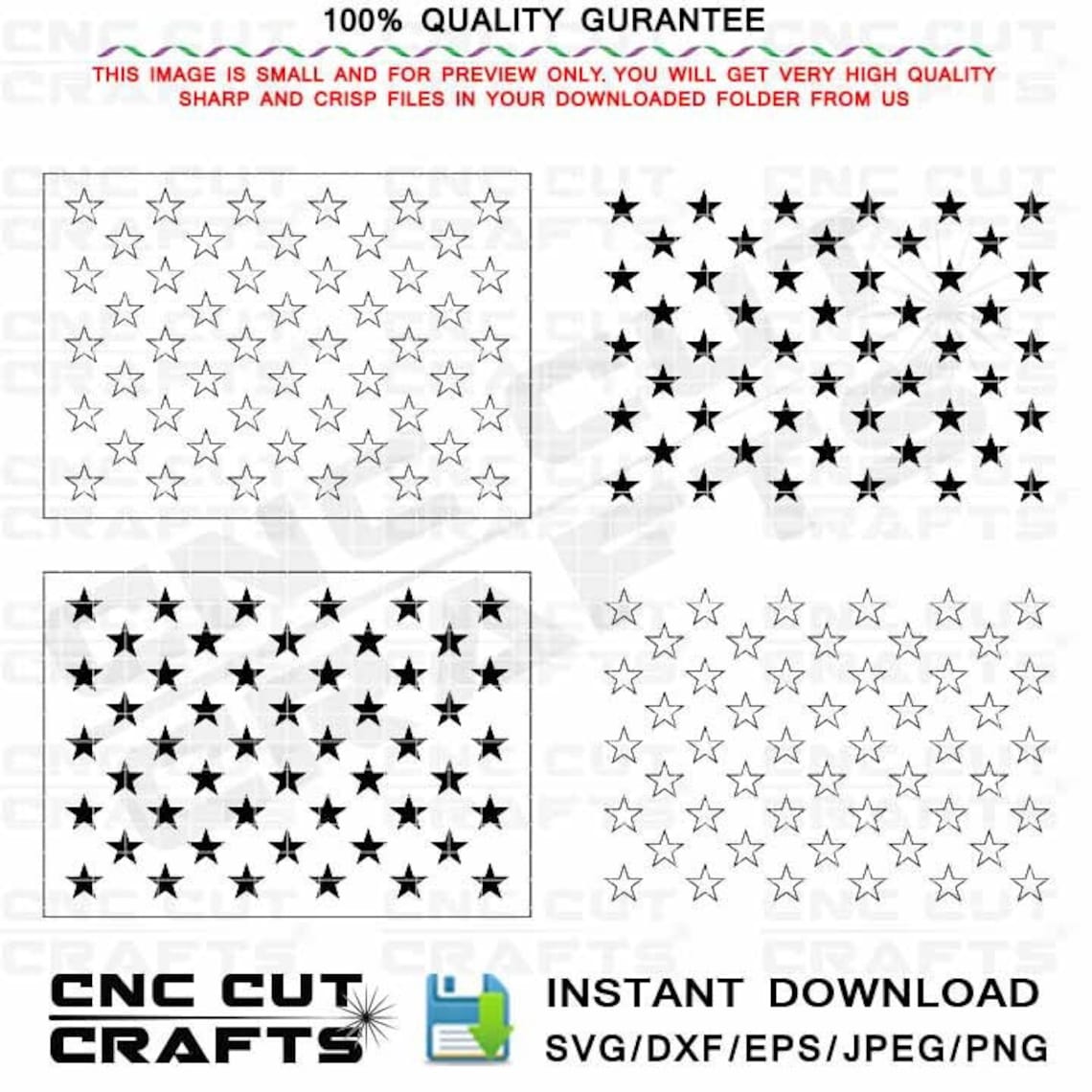 50 Star SVG Flag Union Vector File, 4 Styles for Cnc Cutting, Cricut ...