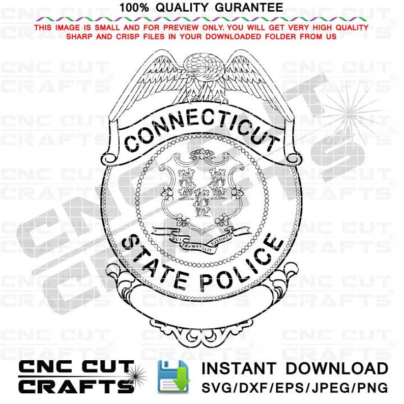 Connecticut State Police Svg Eagle Top Badge Vector Dxf File for Laser ...