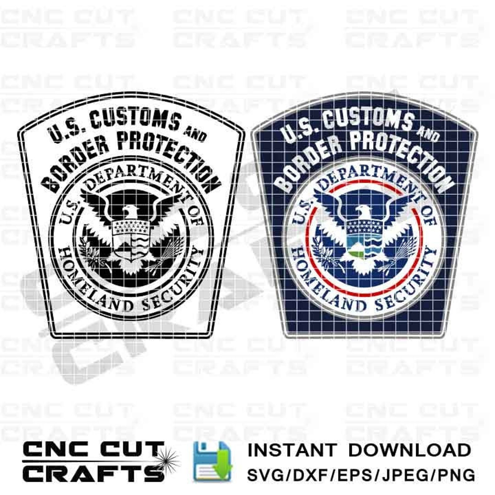 CBP Badge Patch Vector, U.S. Customs and Border Protection (svg, Dxf ...