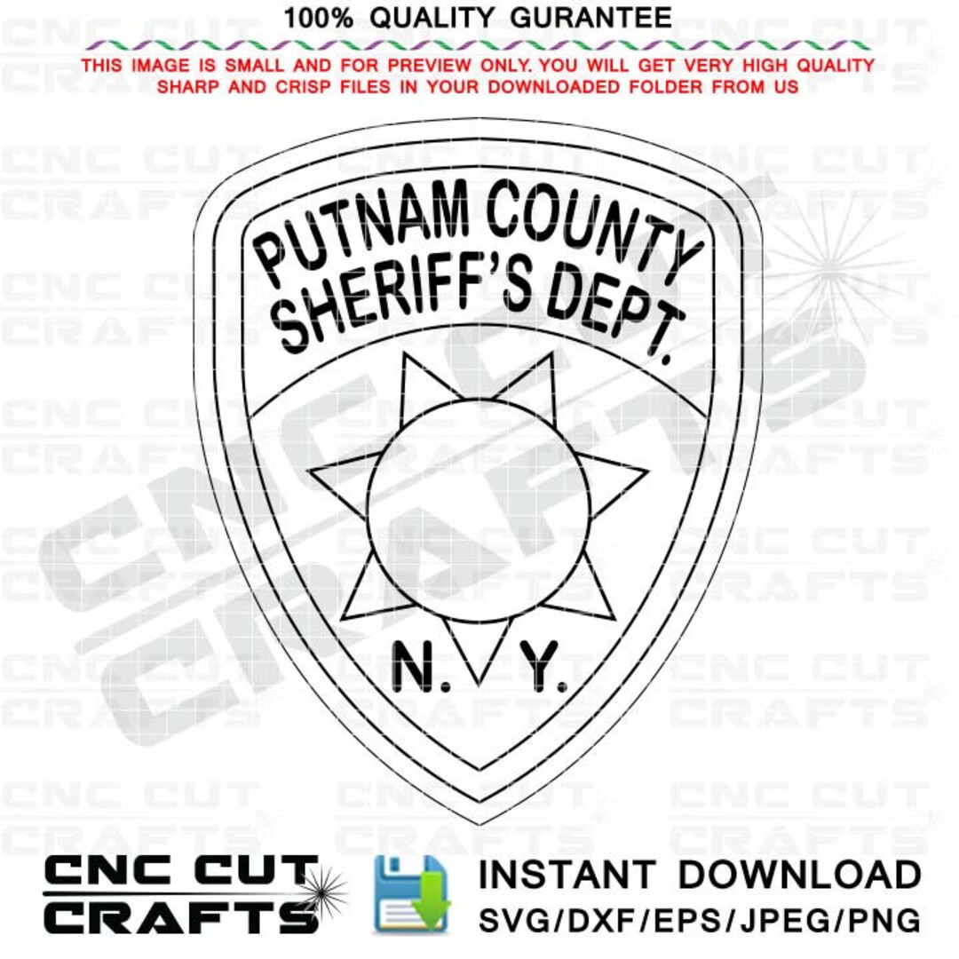 Putnam County Sheriff Department Vector Badge Svg Patch, Line Art, for ...