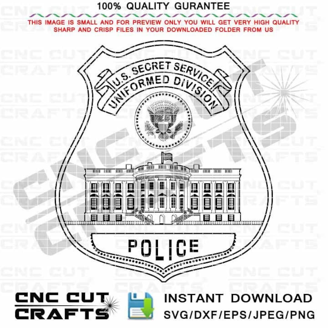 US Secret Service Uniformed Division, Police Badge Svg Cut File Vector ...