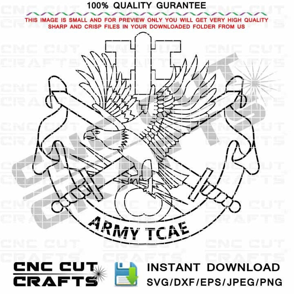 Svg US ARMY TCAE Insignia Vector Emblem Badge Patch Cnc Laser Cricut ...