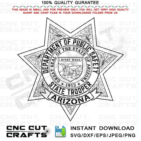 Arizona State Trooper Svg Badge Patch Logo Dept of Public - Etsy