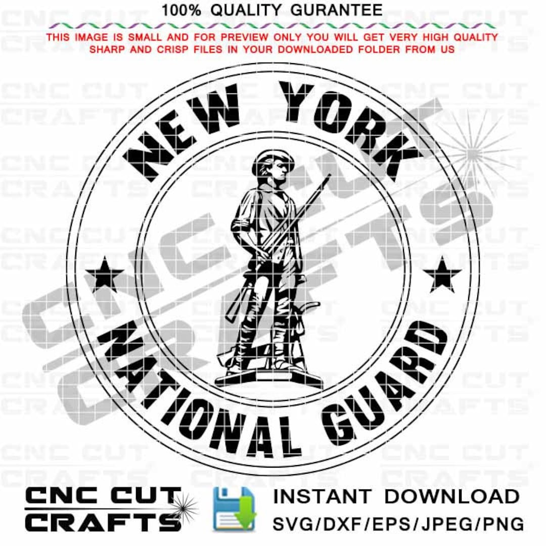 New York National Guard SVG Logo Black White Vector Dxf Eps Jpg Png Cnc ...