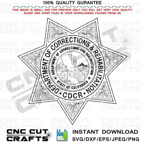 CDCR Svg Seal Star Badge Vector File California Dept of - Etsy Australia