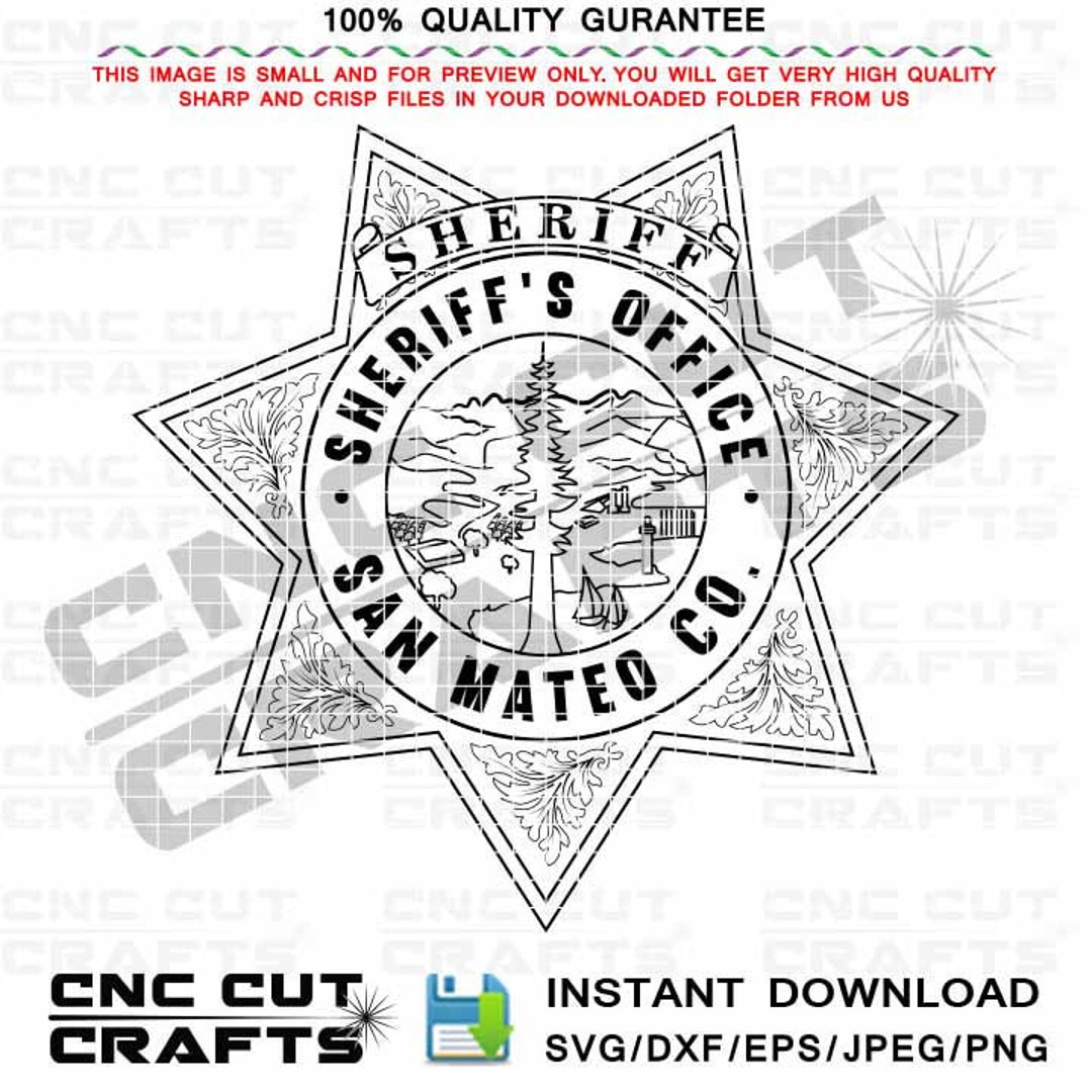 San Mateo County Sheriffs Office Badge Vector, Svg, Dxf, California ...