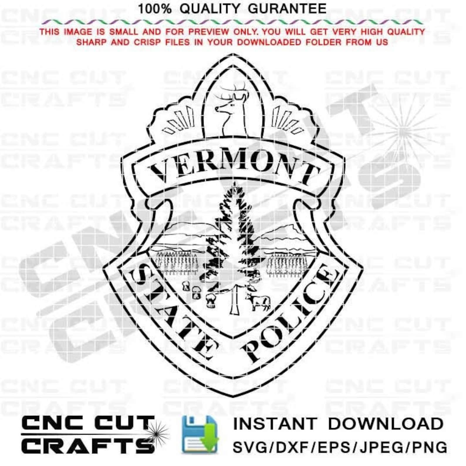 Vermont State Police Badge SVG, Vector Patch, CNC Laser Cut File - Etsy