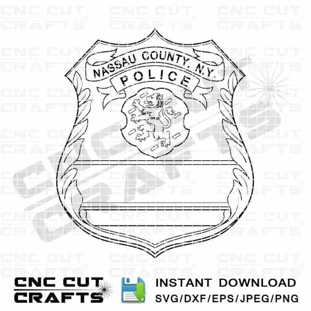 Nassau County Police Svg Badge Logo Vector Monogram Dxf Cnc Router File Cricut Cut Vinyl Cut
