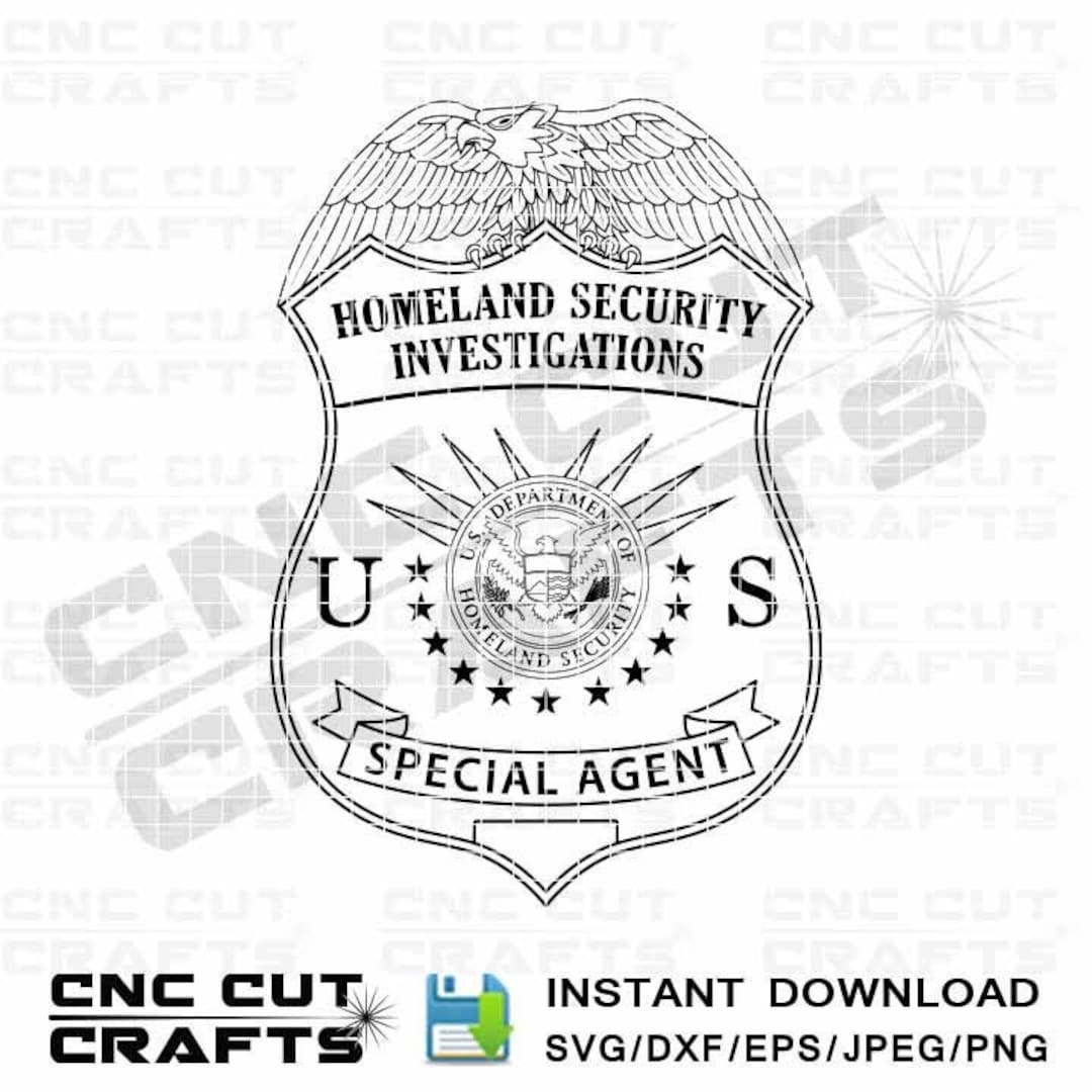 Homeland Security Special Agent Svg Badge Logo Vector Monogram Svg Dxf ...