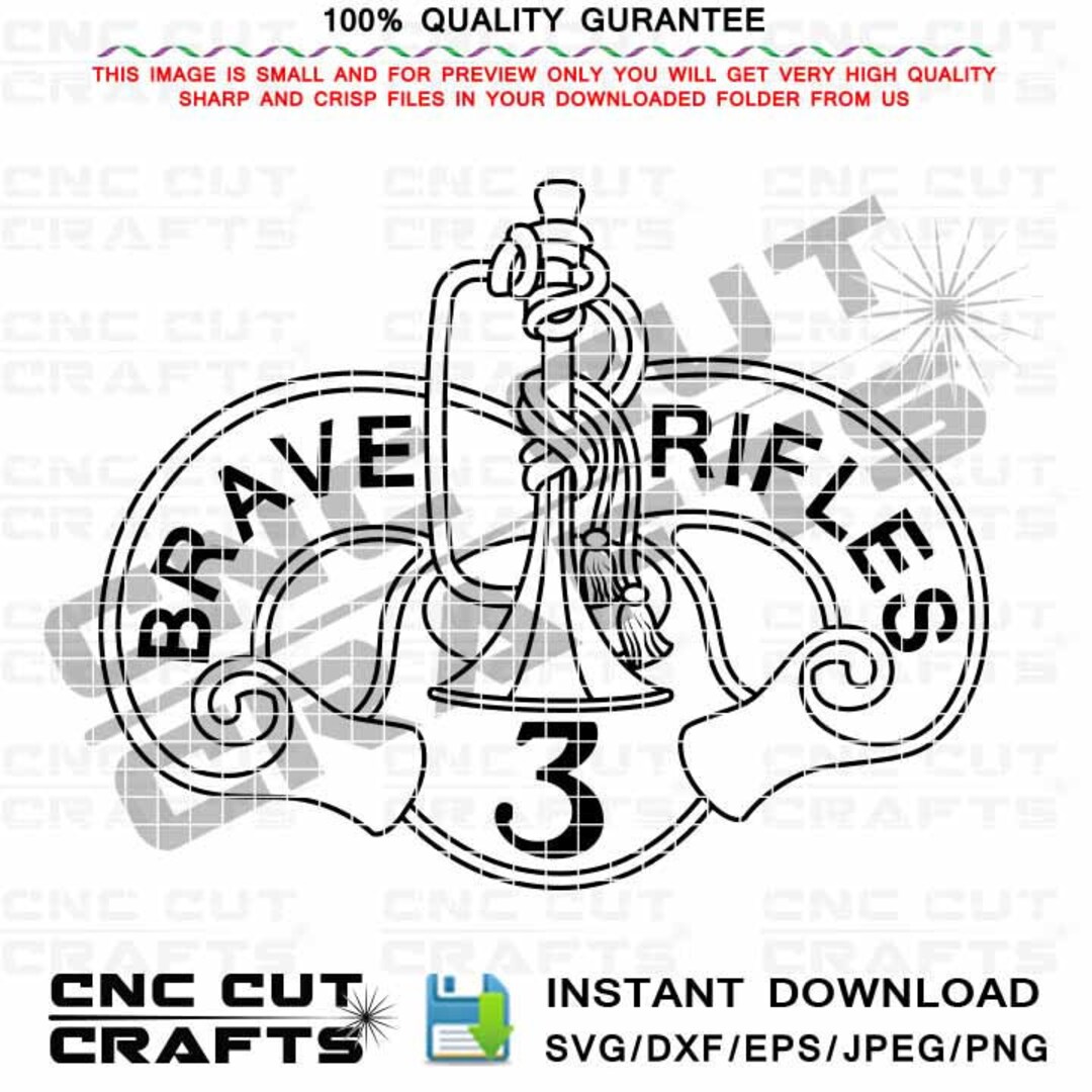 U.S. Army 3rd Cavalry Regiment Svg Brave Rifles Vector Insignia Crest ...