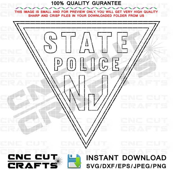 New Jersey State Police Sleeve Patch Vector Svg File for Cnc - Etsy