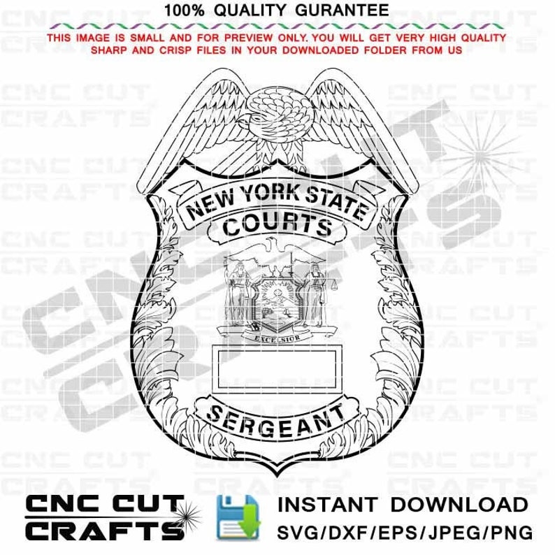 New York State Court Sergeant Svg Badge Vector Shield Crest - Etsy