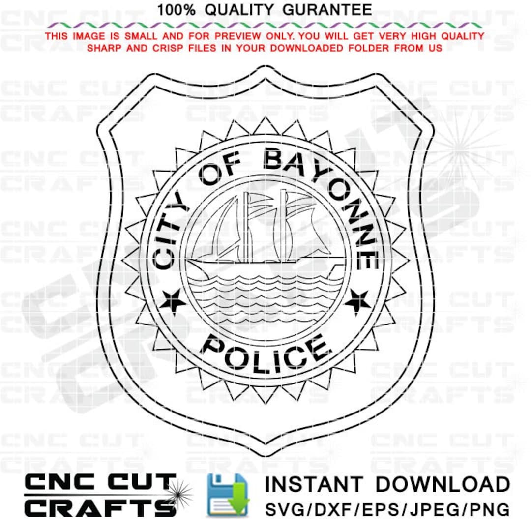 City of Bayonne Police SVG, Vector Logo, Badge, Patch, Emblem, Monogram ...
