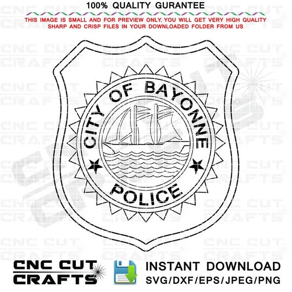 City of Bayonne Police SVG Vector Logo Badge Patch Emblem - Etsy