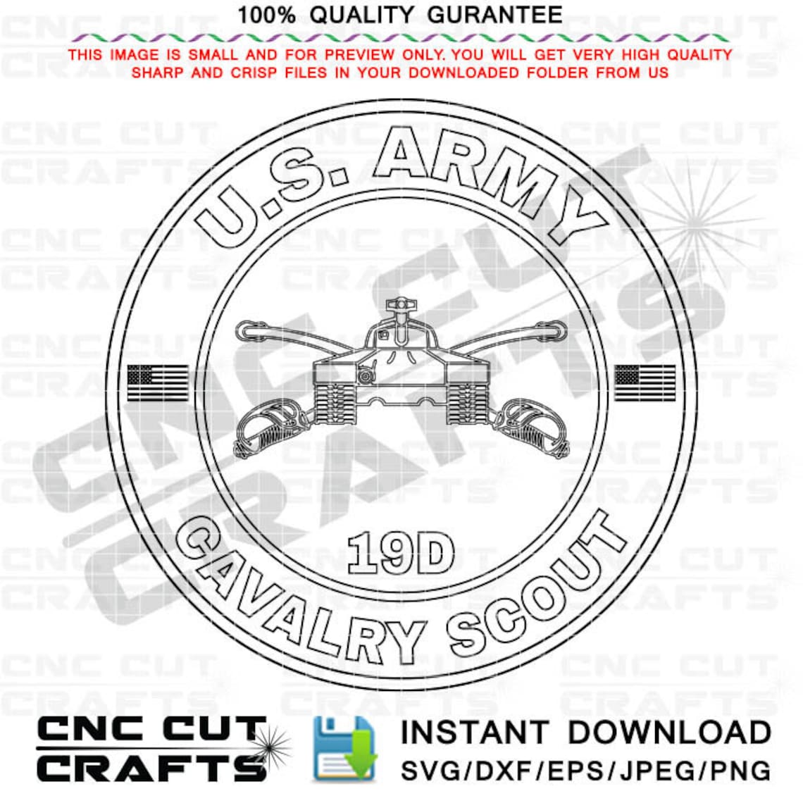 Army Cavalry Scout 19D Insignia SVG, CNC Laser Cut File - Etsy