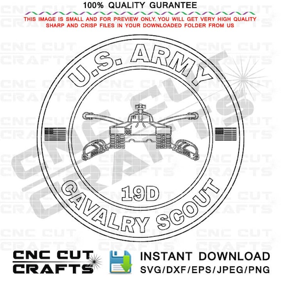 Us Army Cavalry Scout Logo Custom Name US Army MOS 19D Cavalry Scout