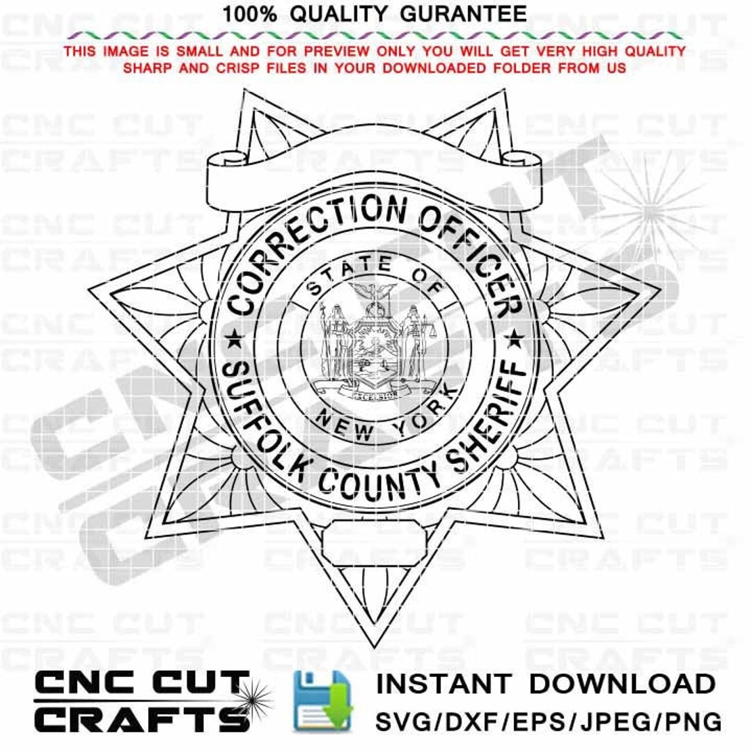 Correction Officer Svg Badge Vector, Svg Sheriff Star, Logo Emblem, Cnc ...