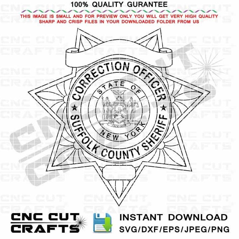 Correction Officer Badge SVG, Sheriff Star, CNC Laser Cut File - Etsy