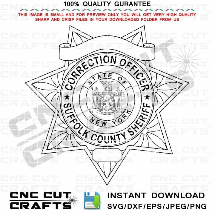 Correction Officer Svg Badge Vector, Svg Sheriff Star, Logo Emblem, Cnc ...