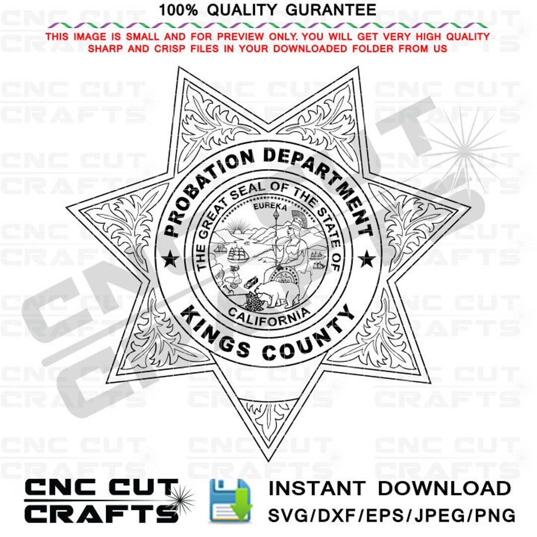 Probation Department Logo Badge, Kings County, California, Svg, Dxf ...