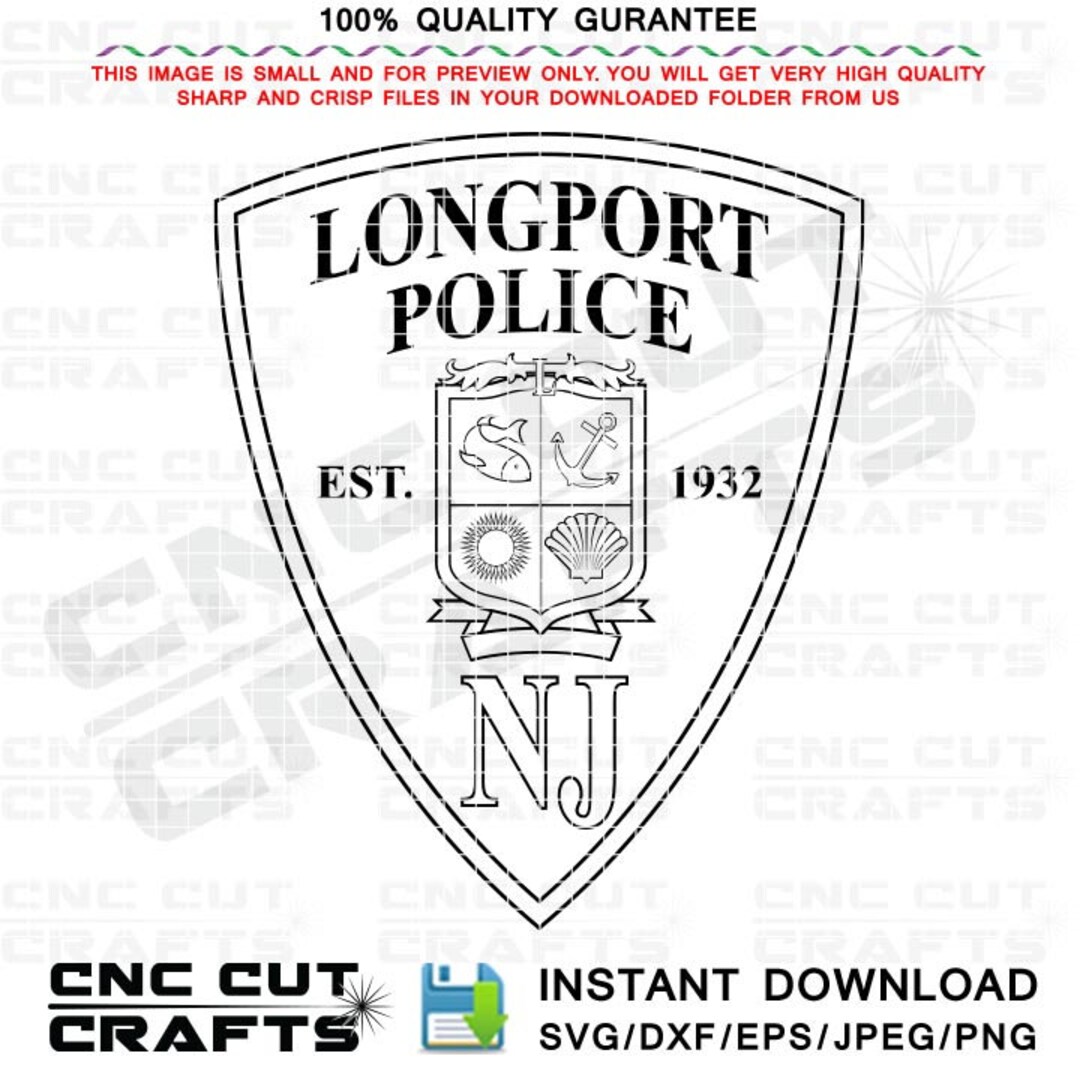 Longport Police SVG, Vector Logo, Badge, Patch, Emblem, Monogram, Line ...
