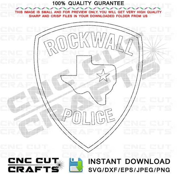 Rockwall Texas Police Patch SVG Dxf Vector Outline File for - Etsy