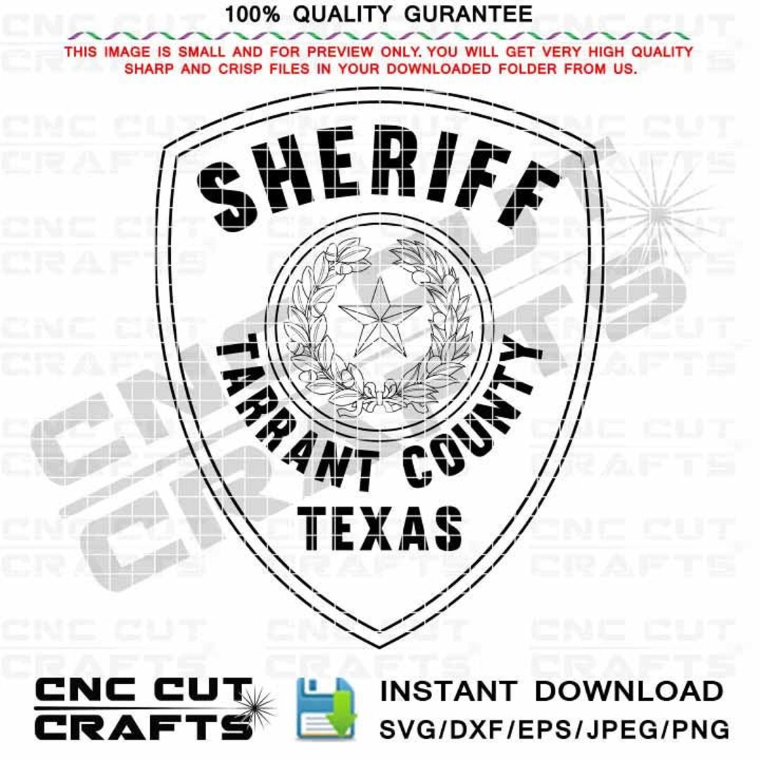 Sheriff Vector Svg Dxf Badge Shoulder Patch Logo Black White Outline ...