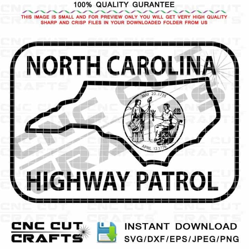 North Carolina Highway Patrol Svg Badge Patch Black White - Etsy