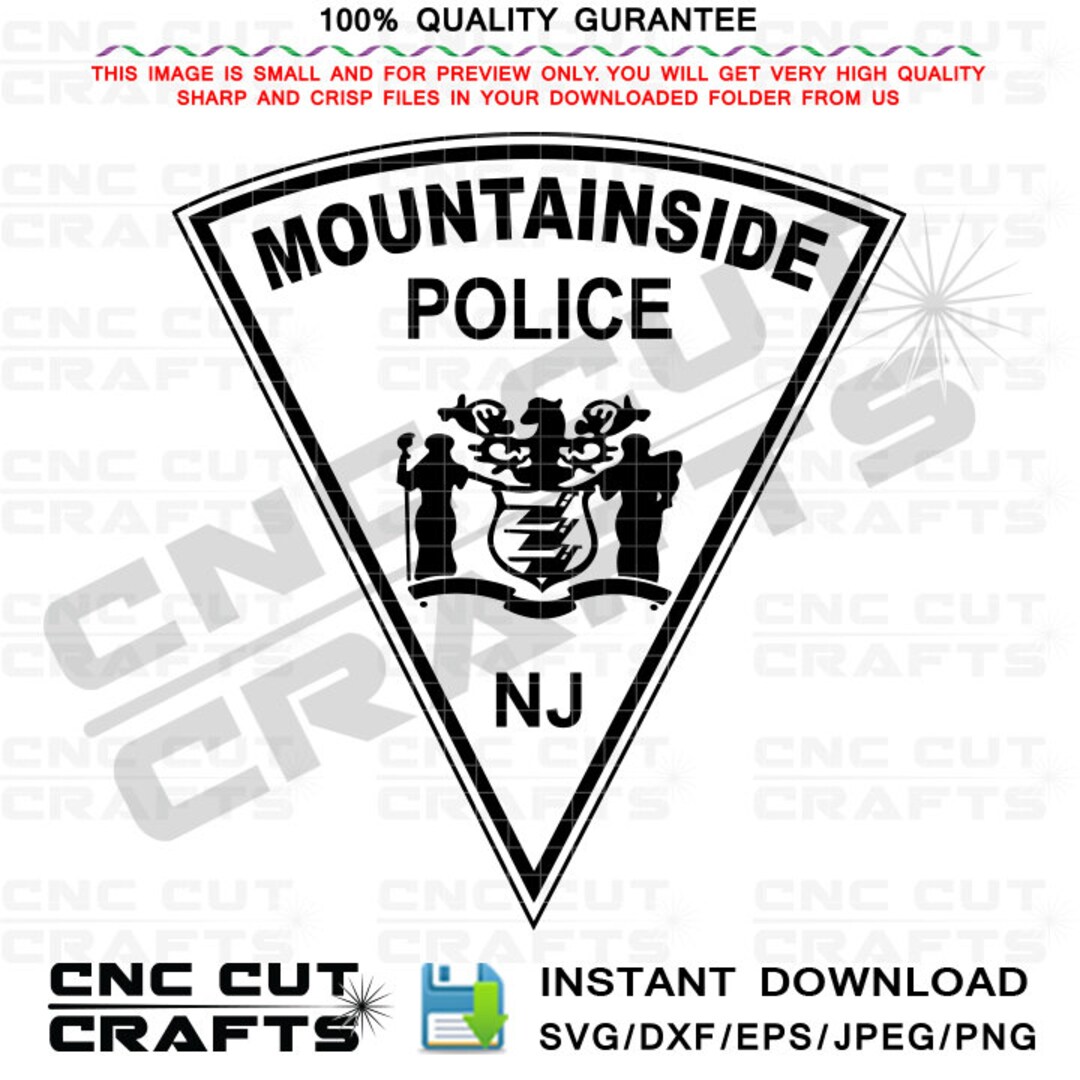 Mountainside NJ Police Patch SVG Vector File for CNC Router, Laser ...