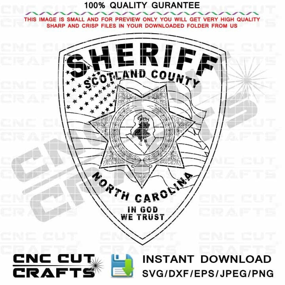 Scotland County Sheriff Svg Badge Patch Shield Vector File With Back ...