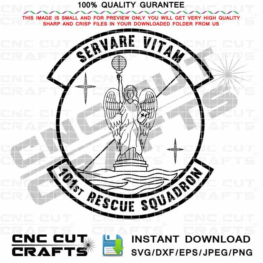 101st Rescue Squadron Svg Insignia Black White Vector Logo Emblem Svg ...