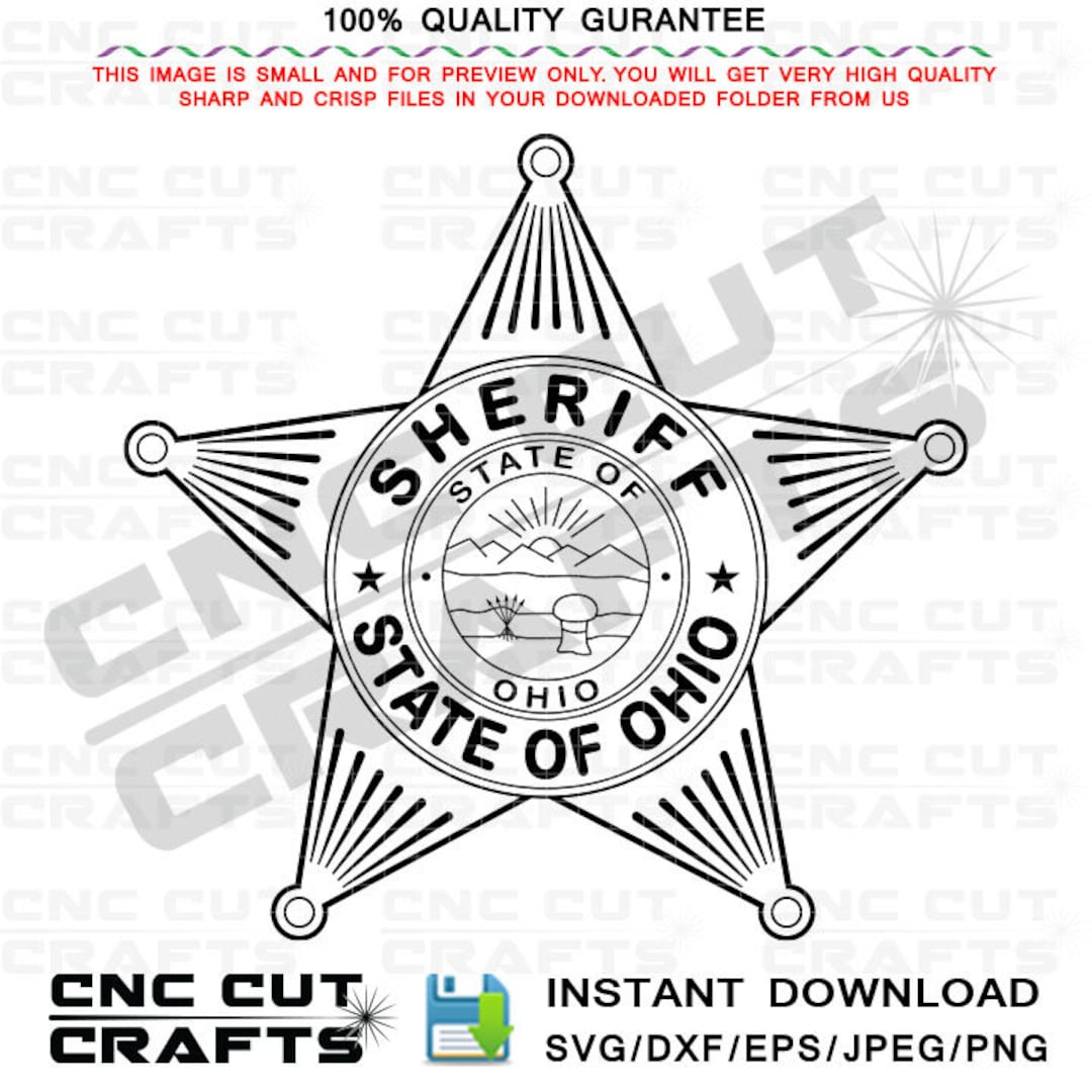 Ohio State Sheriff Svg Badge, Vector File, Dxf, Cnc Router, Laser ...
