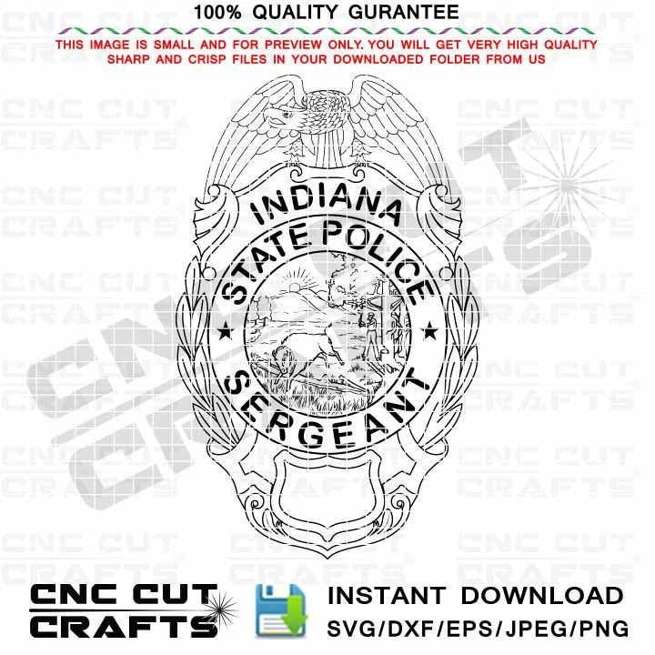 Indiana State Police Sergeant Svg Vector Badge With Eagle Svg | Etsy