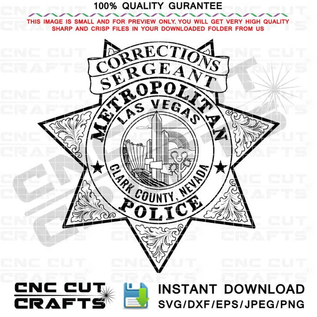 Corrections Sergeant Badge, Vector Logo, Emblem, Cnc Cut, Laser Engraving, Cricut File ...
