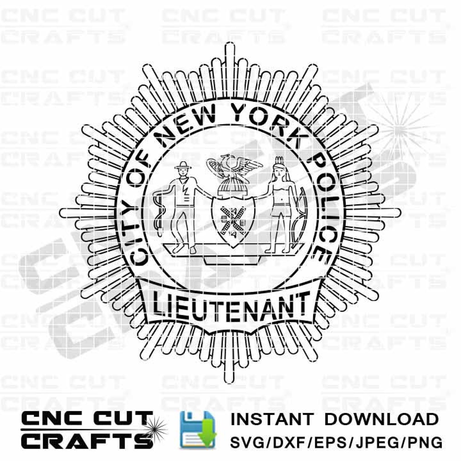 Svg Lieutenant Logo City of New York Police Badge Monogram | Etsy