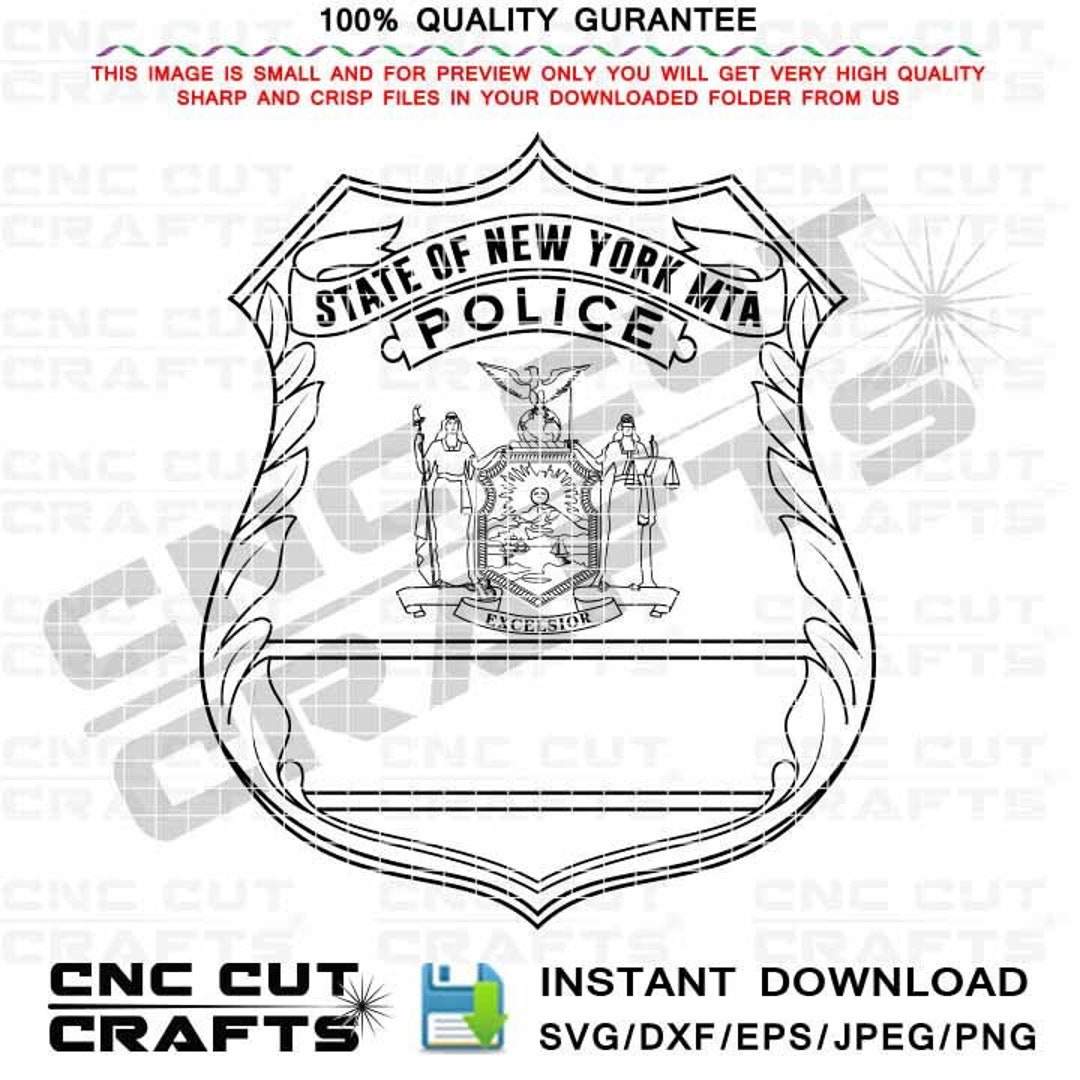 State of New York MTA Police Svg Badge Vector File for Laser Cut, Laser ...