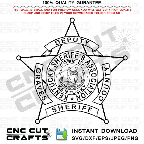 Kentucky Sheriff Badge Svg - Etsy