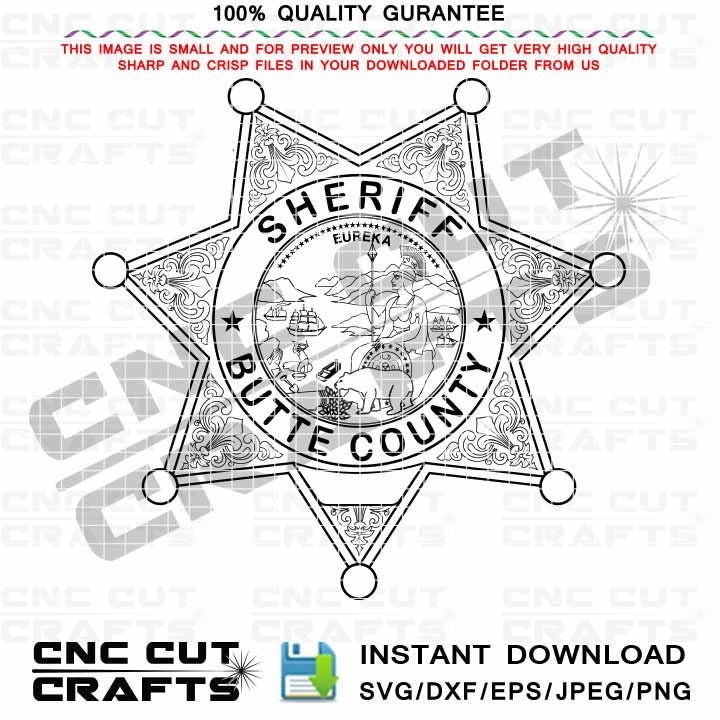 Butte County Sheriff svg California Sheriff Badge Vektor dxf schwarz ...