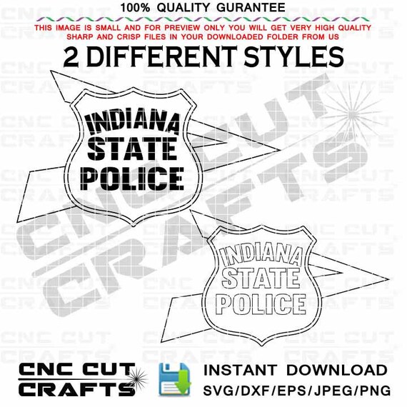 Indiana State Police Svg Badge Vector Patch Black White - Etsy