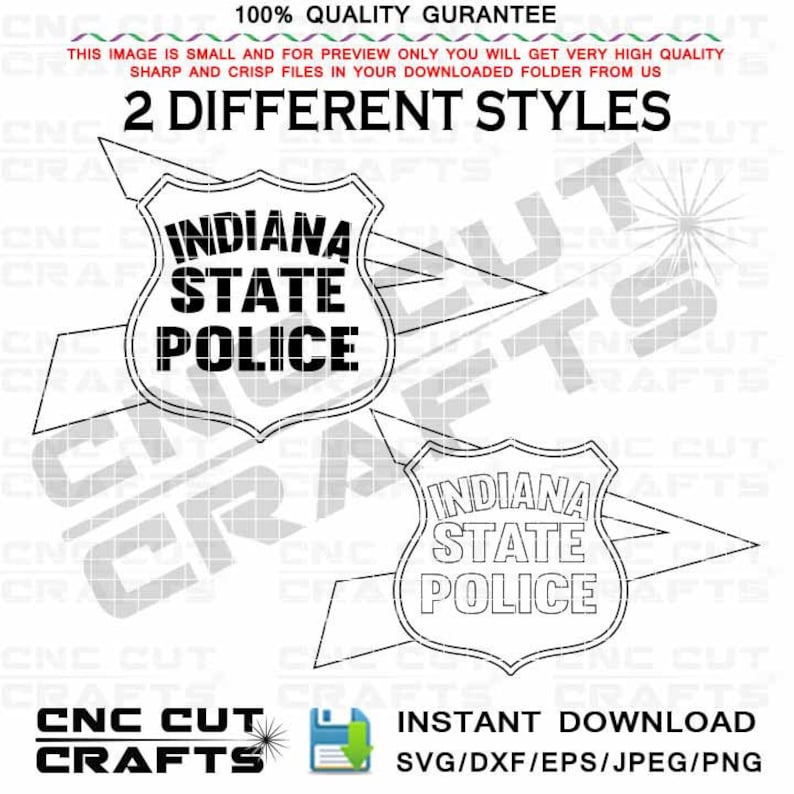 Indiana State Police Badge SVG, DXF, CNC Laser Cut File - Etsy